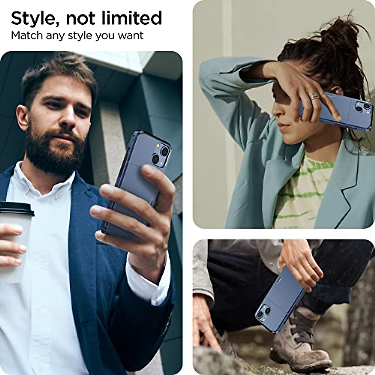 harusaki 𝟐𝟎𝟐𝟑 𝗡𝗘𝗪 for iPhone 14 Case with Card Holder, Wireless Charging Compatible iPhone 14 Wallet Case, Slim Shockproof iPhone 14 Case Wallet (Blue)