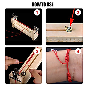 RUIFUU Wood Jig Bracelet Maker, Adjustable Paracord Jig Bracelet Making Kit U Shape Clear Scale Bracelet with 2 Clamp Hand Knitting Bracelet Jig Bracelet Braiding Tool for Jewelry Making
