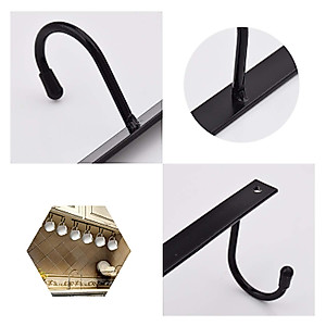 MOCOUM Under Cabinet Coffee Mug Holder, Metal Mug Cup Hook Iron Hanging Mug Rack Under Shelf Coffee Cup Holders Mug Organizer Rack for Mugs, Coffee Cups and Kitchen Utensils Display (Black, 3)