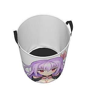aHaBiKas Collapsible Laundry Basket Organizer, Moe Anime Character Girl Dirty Clothes Storage Basket with Handle for Bathroom Bedroom Living Room Medium Size