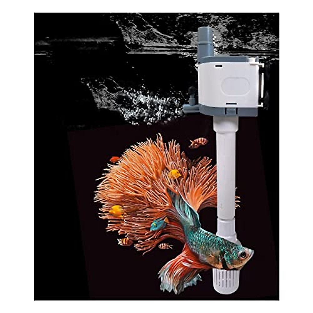 LONDAFISH Aquarium Filter Box, Fish Tank Filter Waterfall Flow Fliter Box, Fountain Pump, High Lift Submersible Water Pump, Hydroponics, Filter Accessories, Filter Media (15W Pump 266GPH(1000L/H))