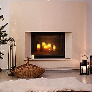 Aignis Flickering Flameless Candles with 10-Key Timer Remote, Exquisite Decor Battery Operated Candles Outdoor Heat Resistant with Realistic Moving Wick LED Flames