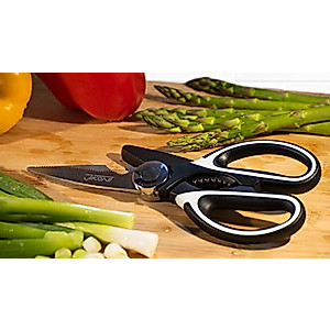 Jikoni twin-pack multipurpose kitchen scissors - heavy-duty kitchen shears, stainless steel dishwasher safe, meat, poultry, chicken, and general use, and suitable for both left and right handed people