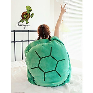 Rruonshully 40 Inch Wearable Turtle Shell Pillows Tortoise Shell Plush Turtle Stuffed Animal Dress Up Cushion Costume for Adlut