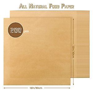 Cmkura 200 Sheets Deli Paper Sheets Checkered Dry Waxed Paper Liners for Plastic Food Basket, Special for Wrapping Bread and Sandwiches(12" X 12")