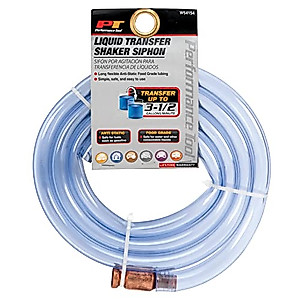 Performance Tool W54154 Food-Grade 3.5 GPM Liquid Transfer Shaker Siphon Tube Hose, Clear Blue, 6-foot Tube