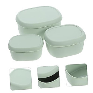VINTORKY 3 Silicone Food Storage Boxes Airtight Containers with Lids for Portable Meal Box