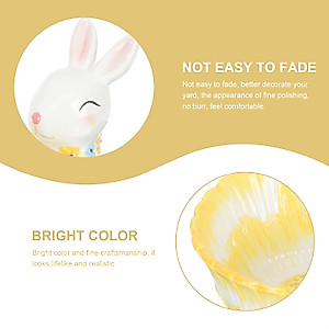 Amosfun Ceramic Food Bowl Easter Bunny Candy Dish Ceramic Easter Basket Easter Ceramic Rabbit Bowl Rabbit Salad Bowl Bunny Shaped Bowl Easter Party Tableware Breakfast Bowl