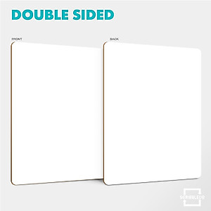 Set of 24 Small White Board Dry Erase Boards Classroom Pack Mini White Boards 9"x12” Double Sided Personal Whiteboards for Students Teachers School Supplies Lapboards l 24 Mini Whiteboard Erasers Incl