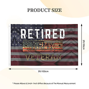 Army Retired Flag Flag 3x5 Feet Double-Sided Outdoor Decoration