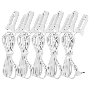 Sonew 5pcs 2.5mm Electrode Cable, Ear Clip Electrode Wire Connecting Cable for Digital TENS Massage Machine