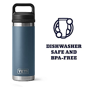 YETI Rambler 18 oz Bottle, Vacuum Insulated, Stainless Steel with Chug Cap, Nordic Blue