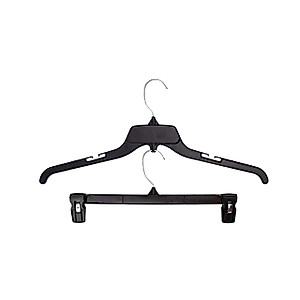 HangOn Combo Set Recycled Plastic Shirt & Pants Hangers, 19 Inch & 14 Inch, Black, 30 Pack