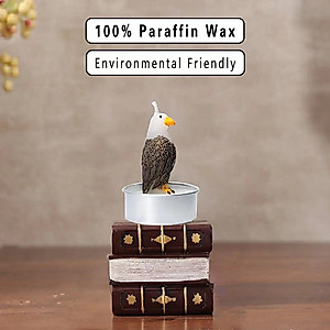 Eagle Tealight Candles, America Eagle Tea Light Candle for Birthday Gifts, Stands for Free, Powerful and Courageous, Ideal for Home Decor, Party，Brithday Gift, Cake Decoration, Wedding, 6 Pieces