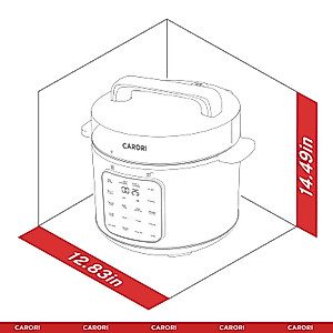 CARORI 9-in-1 Electric Pressure Cooker 6 Qt, Programmable Multi-Function Cooker with Safer Venting Design, Rice Cooker, Slow Cooker, Steamer, Sauté, Warmer & Sterilizer, 1000W, Stainless Steel