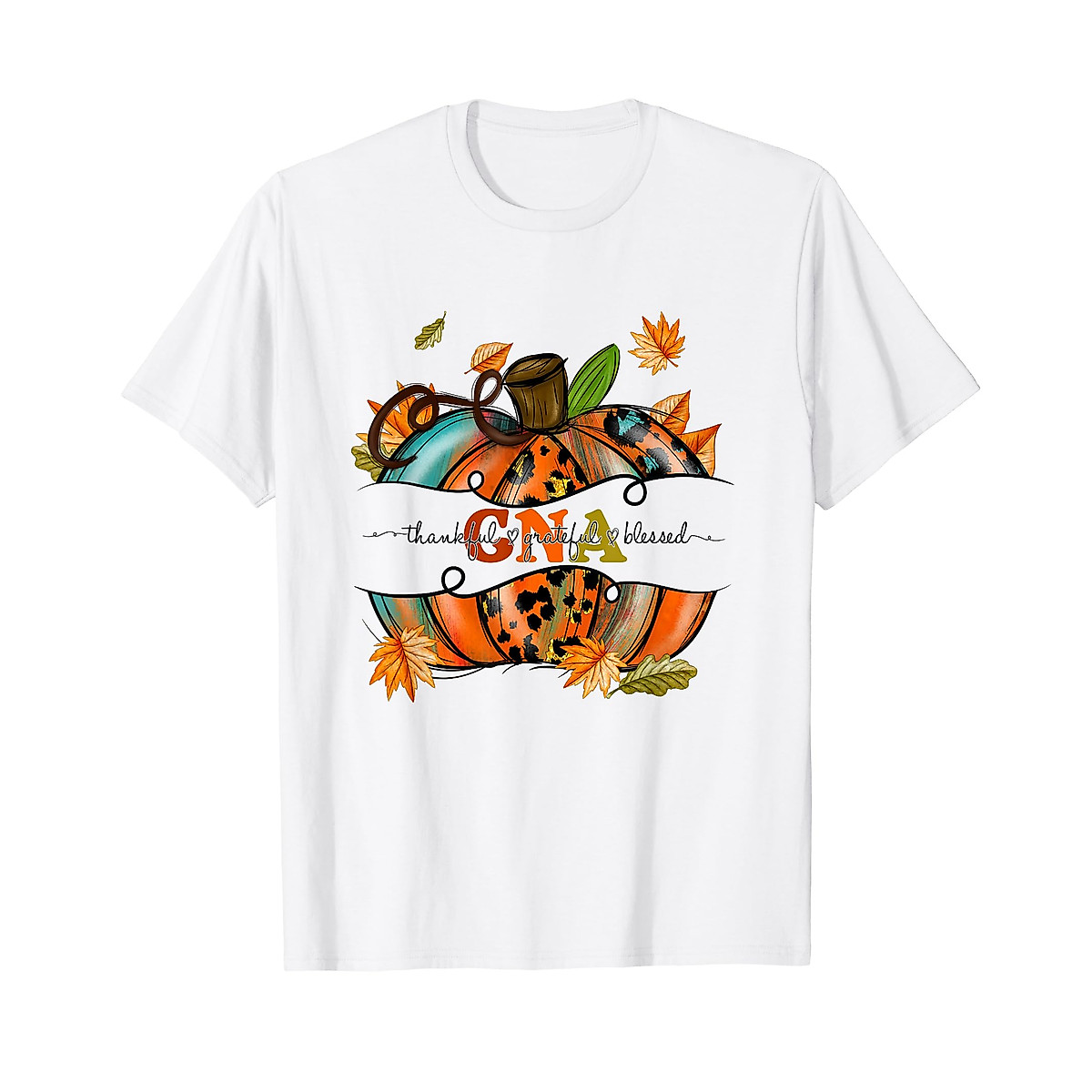 Autumn Fall Outfit CNA Thankful Grateful Blessed Pumpkin T-Shirt