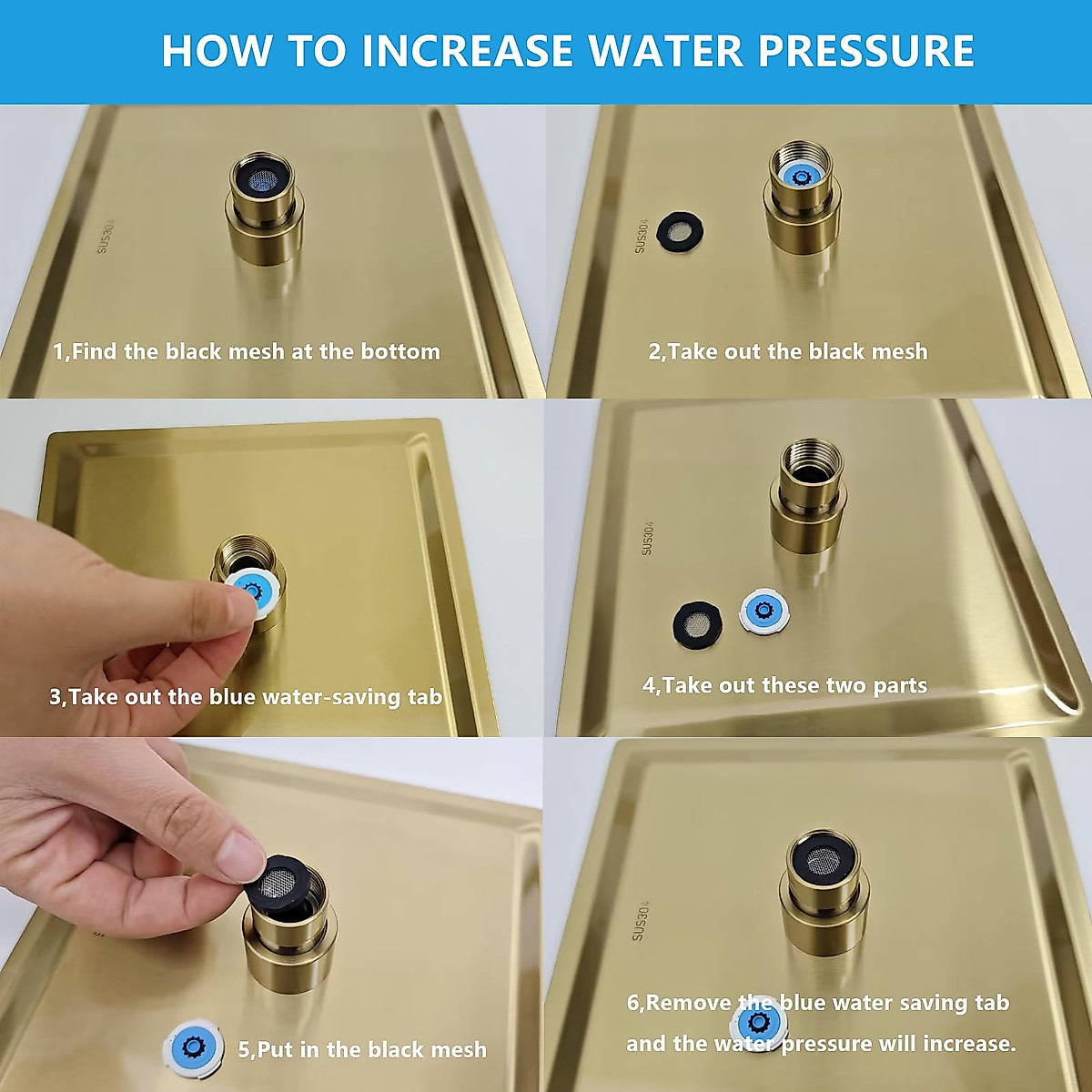 Lordear Rain Shower Head 12 Inch Solid Ultra Thin 304 Stainless Steel Adjustable Square Rainfall Shower Head Full Body Coverage with Silicone Nozzle 12” Waterfall Showerhead,Brushed Nickel