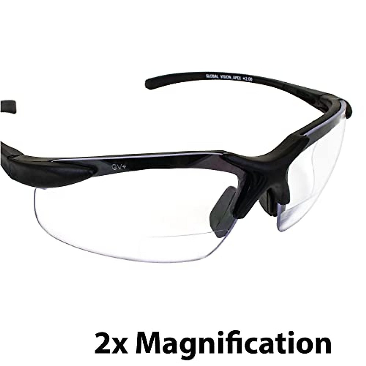 Global Vision Two Pairs of Apex 2.0 Bifocal Safety Glasses, One Pair with Clear Lenses and One with Smoked