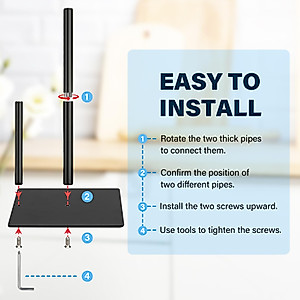 Paper Towel Holder Countertop, Kitchen Paper Towels Holder Stand, Black Paper Towel Holder Stand, Kitchen Towel Holder for Large Size Rolls by Batoto (Black)