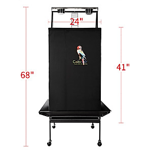 Colorday Good Night Bird Cage Cover for Large Bird Cage with Play Top (Patent Pending), Black 68"