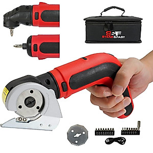S&F STEAD & FAST Electric Box Cutter 4V, Cordless Electric Scissors for Cardboard, Power Cutter with Case for Crafts, Leather, Paper