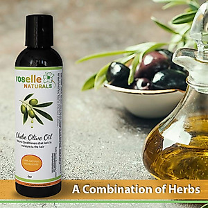 Roselle Naturals Chebe Oil for Hair Growth Made in USA - Chebe Olive Oil Chebe Powder Hair Oils for Hair Growth, Chebe Hair Oil, Chebe Hair Growth Oil, Chebe Leave In Conditioner for Strong Hair, 4 oz