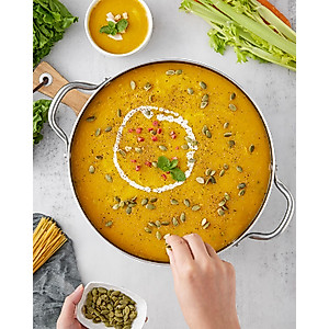 BEZIA 10 Quart Cooking Pot, Large Non Stick Induction Stock Pot with Lid, All Stove Compatible, 10 QT Aluminum Soup/Stew Pot For Large-batch Cooking, Grey