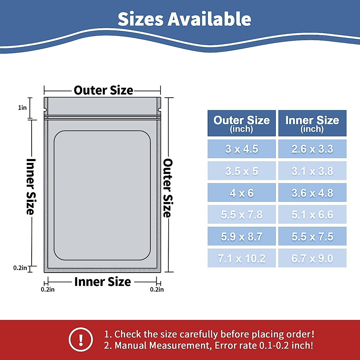 NIKUY 100 Pack Smell Proof Mylar Bags for Food Storage - 3 x 4.5 Inch Resealable Packaging Pouch Bags Matte Black