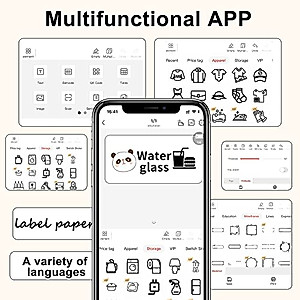 NIIMBOT D11 Label Maker Machine with Tape, Wireless Bluetooth Connection Portable Printer Mini Label Makers with Multiple Templates Easy to Use Office Home Organization USB Rechargeable (White-1)
