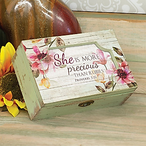 Cottage Garden More Precious Than Rubies Floral Decoupage Petite Music Box Plays Friend in Jesus