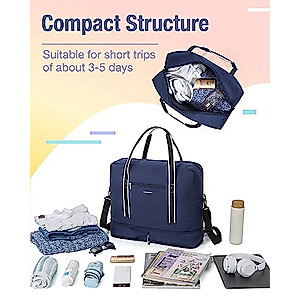 Foldable Duffle Bag for Travel, BAGSMART 31L Expandable Large Travel Bag for Women and Men, Weekender Overnight Bag Carry On Luggage for Travel Accessories(Black)