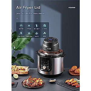 Air Fryer Lid for Instant Pot 6Qt/8Qt, 7 in 1 with LED Touchscreen, Turn Your Pressure Cooker Into Air Fryer in Seconds, Air Fryer Accessories and Recipe Cookbook Included