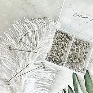 Dreamlover Straight Sewing Pins, T Pins for Mannequin Wig Head, Blocking Pins, Long Push Cubicle Pins, Straight Pins with Large Heads, 100 Pieces, 1.5 Inches and 2.0 Inches