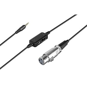 Movo/Sevenoak XLR to 3.5mm TRRS Microphone Preamp with 3-Stage Audio Level Control and Headphone Monitoring Compatible with iPhone, Android Phones and Tablets