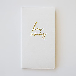 Vow Books, His and Hers Wedding Vow Books, Vow Renewal — Set of 2 Wedding Notebook with 16 Pages — 6.9” x 3.8” PU Leather Booklet Wedding Keepsake (Brown)