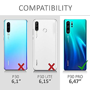 kwmobile Crossbody Case Compatible with Huawei P30 Pro Case - Clear TPU Phone Cover w/Lanyard Cord Strap - Anthracite