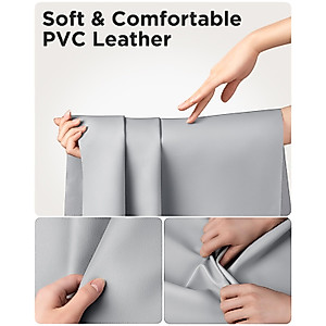 SAIJI Laptop Bed Tray Table, Laptop Computer Lap Desk for Bed, Laptop Bed Desk with Anti-Slip PVC Leather,Adjustable Laptop Stand for Bed Sofa Couch, Bed Trays for Eating Breakfast(Large,Gray)