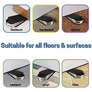 Large Rubber Door Stopper - Door Stop That Won't Scratch Floor or Door - Works On All Surfaces