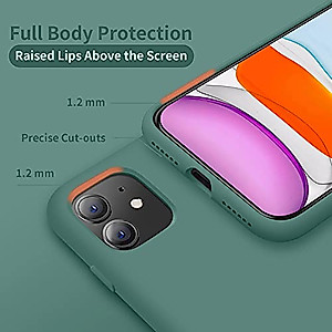 Cordking iPhone 11 Case, Silicone Ultra Slim Shockproof Phone Case with [Soft Anti-Scratch Microfiber Lining], 6.1 inch, Midnight Green