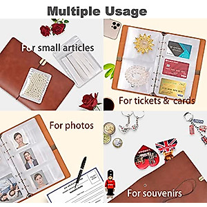 ChezMax Travel Jewelry Organizer, Transparent Jewelry Storage Book with Pockets, PU Leather Earrings Album, Small Accessories Holder for Bracelets Necklace Rings (40 Grids+40 Anti-Oxidation PVC Bags)