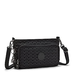 Kipling Women's Myrte Crossbody Handbag, Convertible Metallic Purse, Nylon Clutch and Waist Bag, Signature Emb