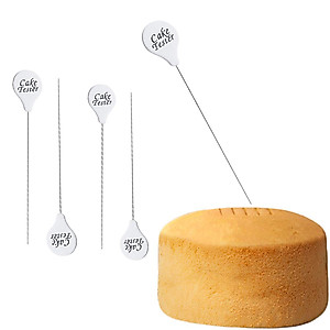 HIKALI Cake Tester for Baking, Cake Tester Needle Reusable Long Cake Testers Metal Pin Sticks for Cake Bread Pastry Biscuit Cookie Muffin Pick 7.5inch 4 Pack