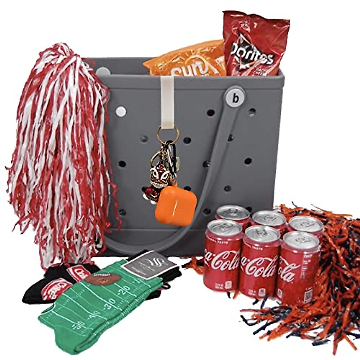 TEYOUYI 4PCS Hooks Accessories for Bogg Bags, Insert Charm Cutie Cup Holder Connector Key Holder Mask Holder,White