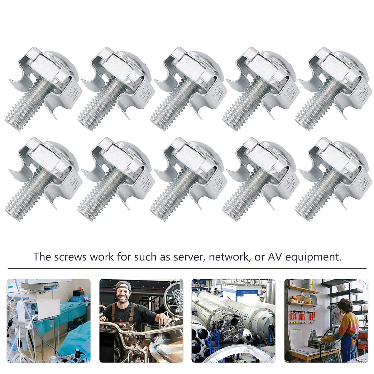 TEHAUX Rack Mount Hardware 200 Pcs Nut Computer Servers Cabinet Screws Network Rack Screws Server Rack Screws Rack Mount Screw Clip Dedicated Steel Server Shelves