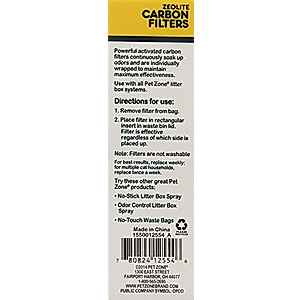Pet Zone Odor-Neutralizing Carbon Litter Box Filters, 6-Pack