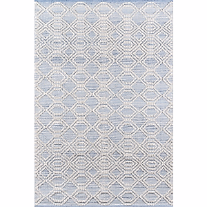 Momeni Hermosa Geometric Hand Woven Light Blue Area Rug 7'9"" X 9'9""" (HRM-1)
