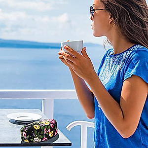 2 Pieces Oversized Hard Shell Sunglasses Case Spectacle Case Box Portable Hard Eyeglass Case Fabrics Floral Eyeglass Case with Clean Cloth