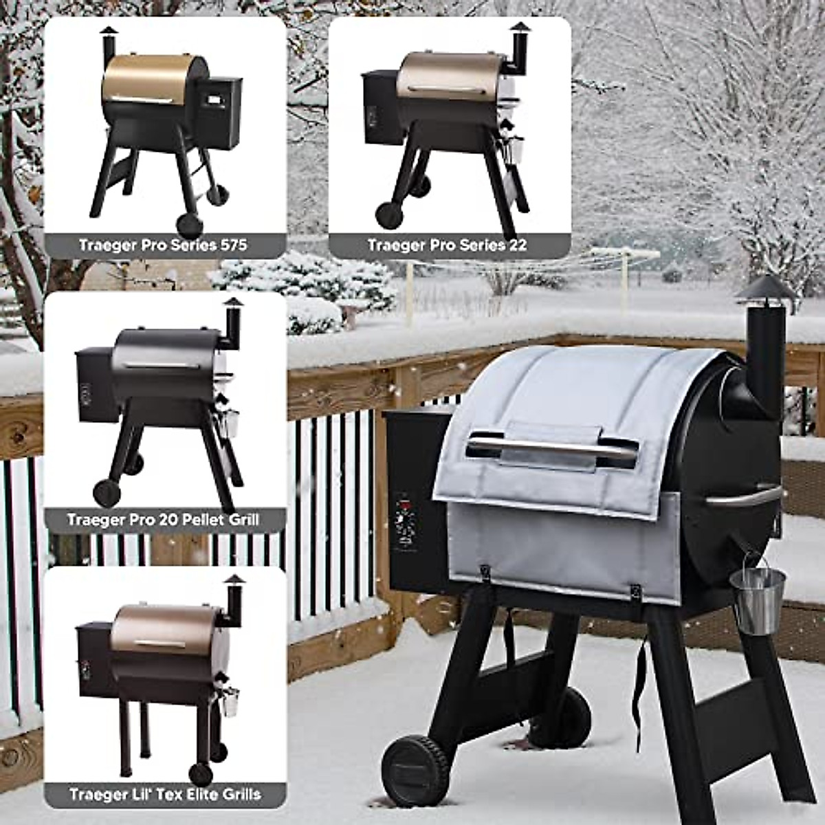 Stanbroil Insulation Blanket for Traeger Pro 575, 22 Series, Pro 20 and Lil' Tex Elite Grill, Durable Grill Blanket for Winter Smoking