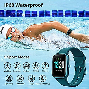 Fitpolo Smart Watch for Android and iOS Phones IP68 Swimming Waterproof Fitness Tracker Fitness Watch Heart Rate Monitor Smart Watches for Men Women (Green)