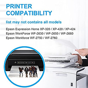 LinZoom Remanufactured 2-Pack 220XL T220XL T220XL120 Black Ink Cartridge Replacement for Epson 220XL for Workforce WF-2760 2750 2660 2650 2630 Expression Home XP-320 420 424 Printer
